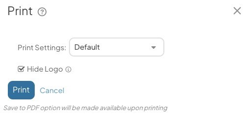 Add default print settings to a Template