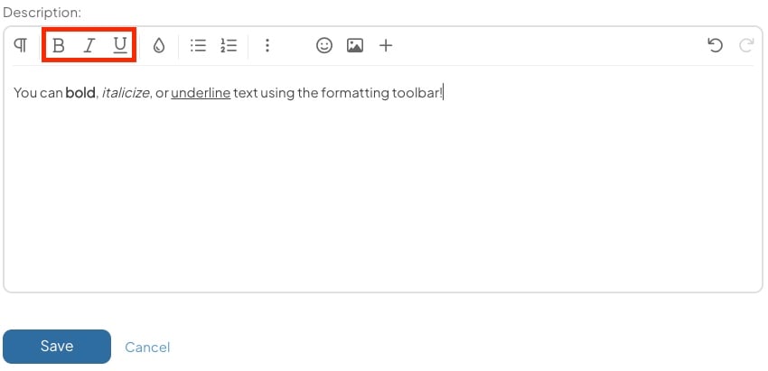 How to use the Formatting Toolbar