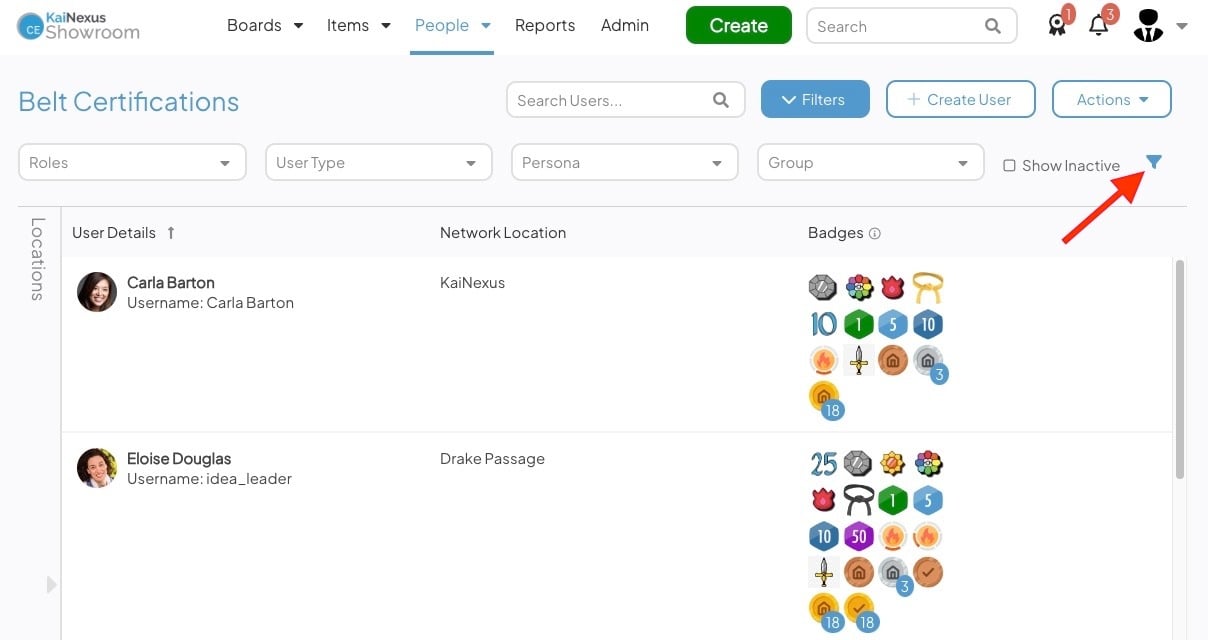 How to make a People List that shows Badges