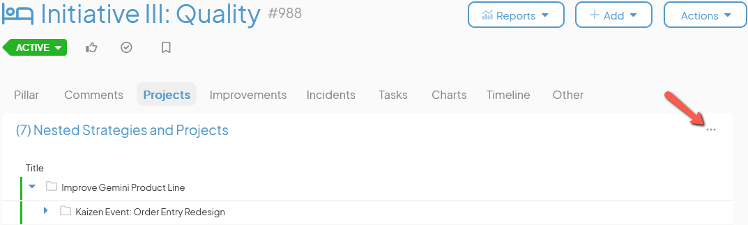 Change the View of a Nested Item List
