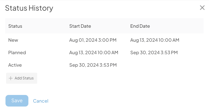 Status History