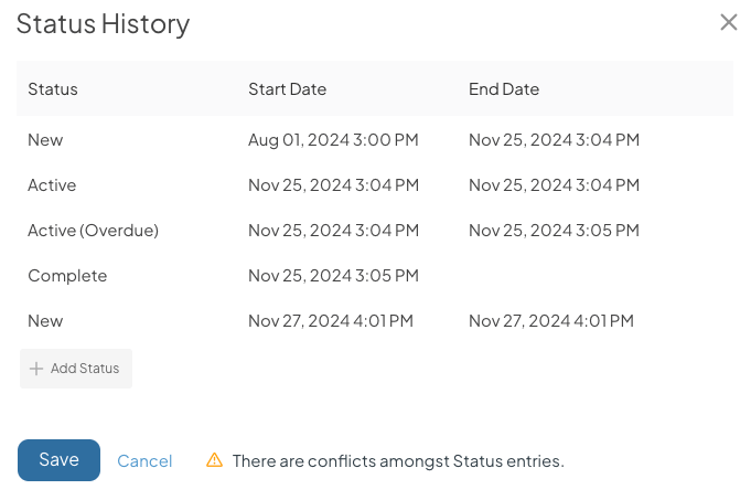 Status History